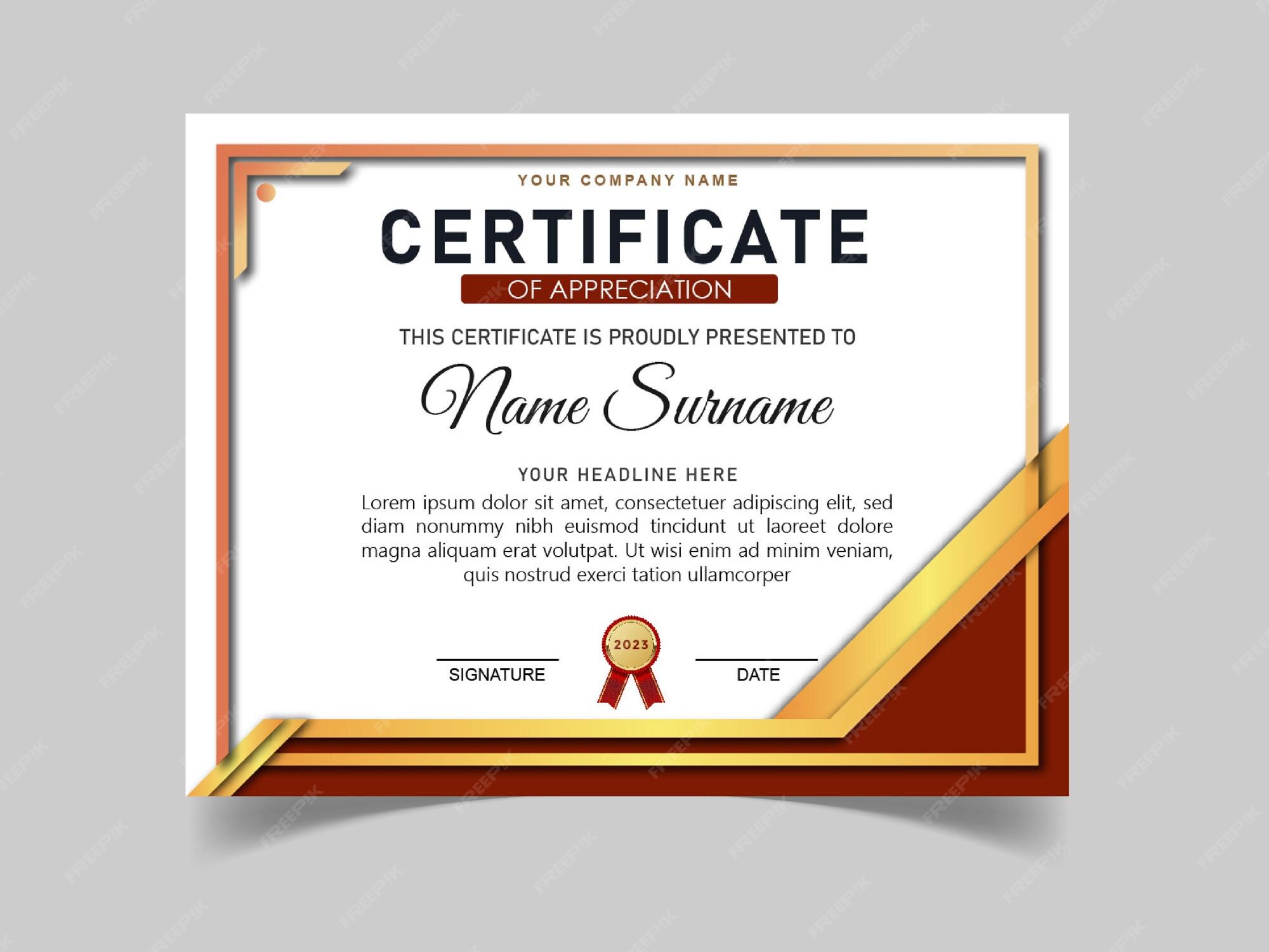 Premium Vector | Vector modern creative and elegant certificate design ... Premium Vector | Vector modern creative and elegant certificate design ...