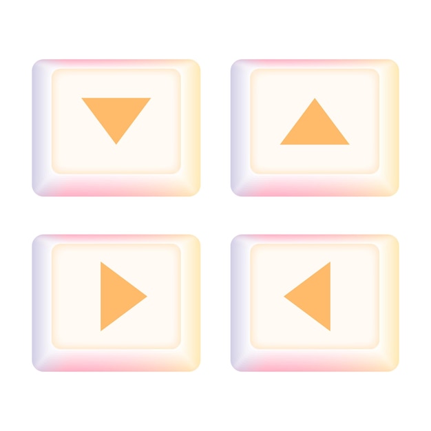 Premium Vector | Vector multimedia gradient buttons design on white Premium Vector | Vector multimedia gradient buttons design on white