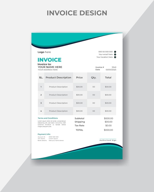 Premium Vector | Vector multipurpose invoice template design Premium Vector | Vector multipurpose invoice template design