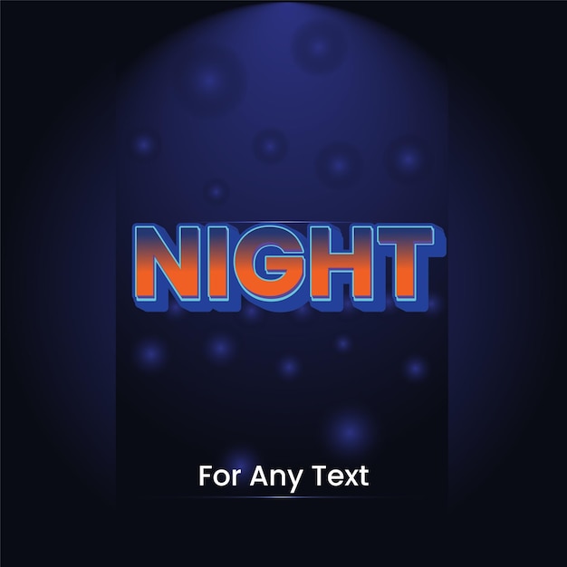 Premium Vector | Vector night editable text effect Premium Vector | Vector night editable text effect