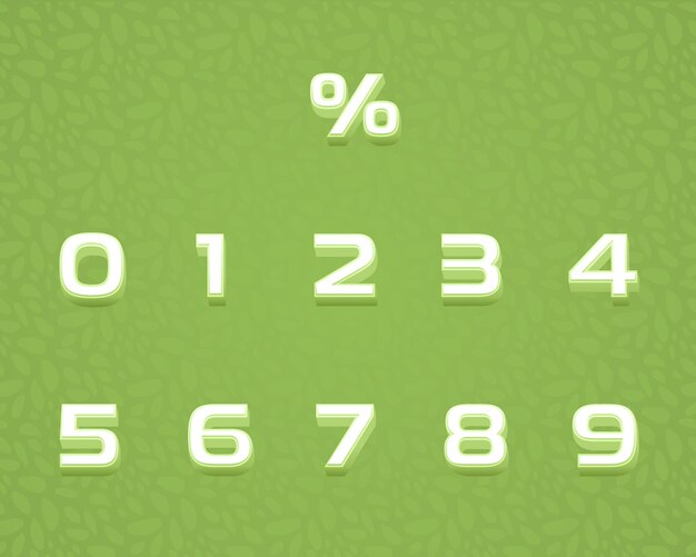 Premium Vector | Vector number collection green nature style Premium Vector | Vector number collection green nature style
