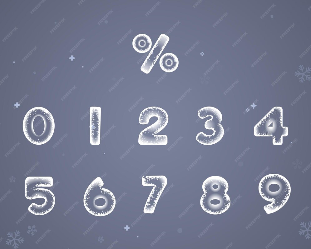 Premium Vector | Vector number collection transparent ice style Premium Vector | Vector number collection transparent ice style