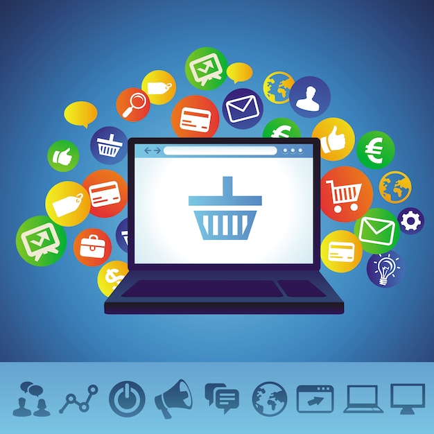 Premium Vector | Vector online shopping concept Premium Vector | Vector online shopping concept