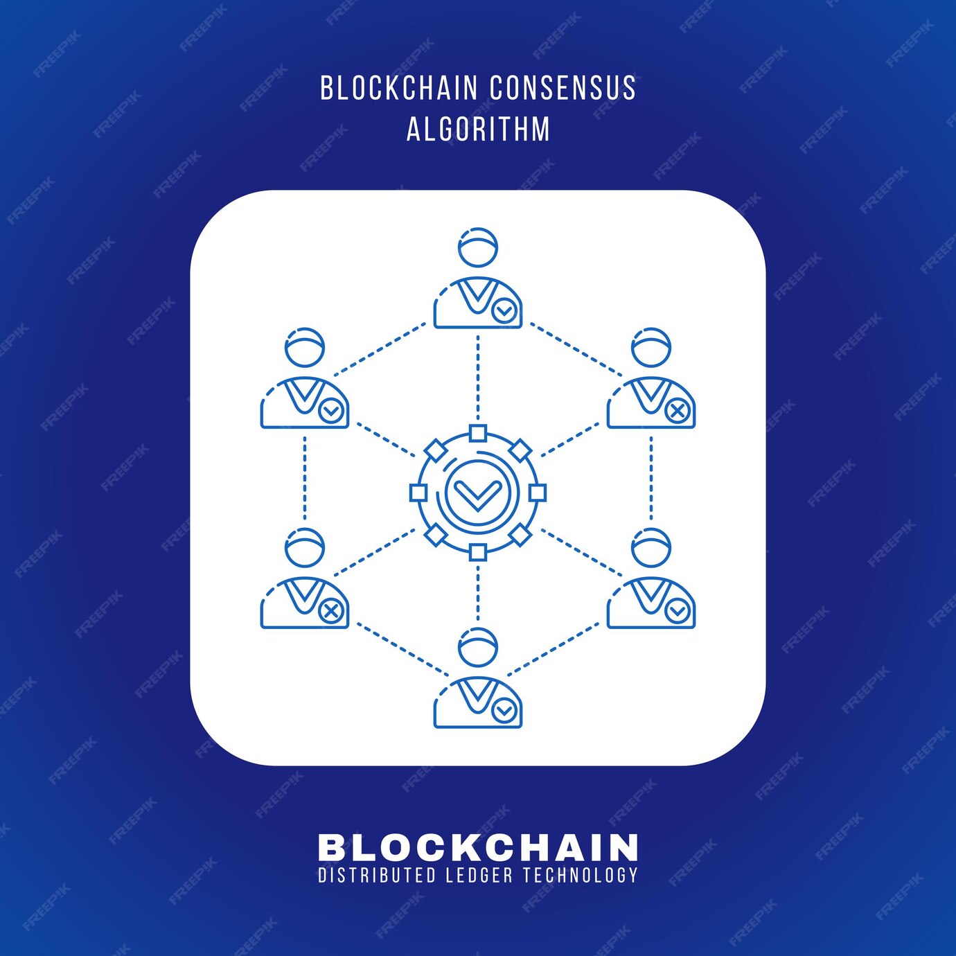 Premium Vector Vector Outline Design Blockchain Consensus Algorithm