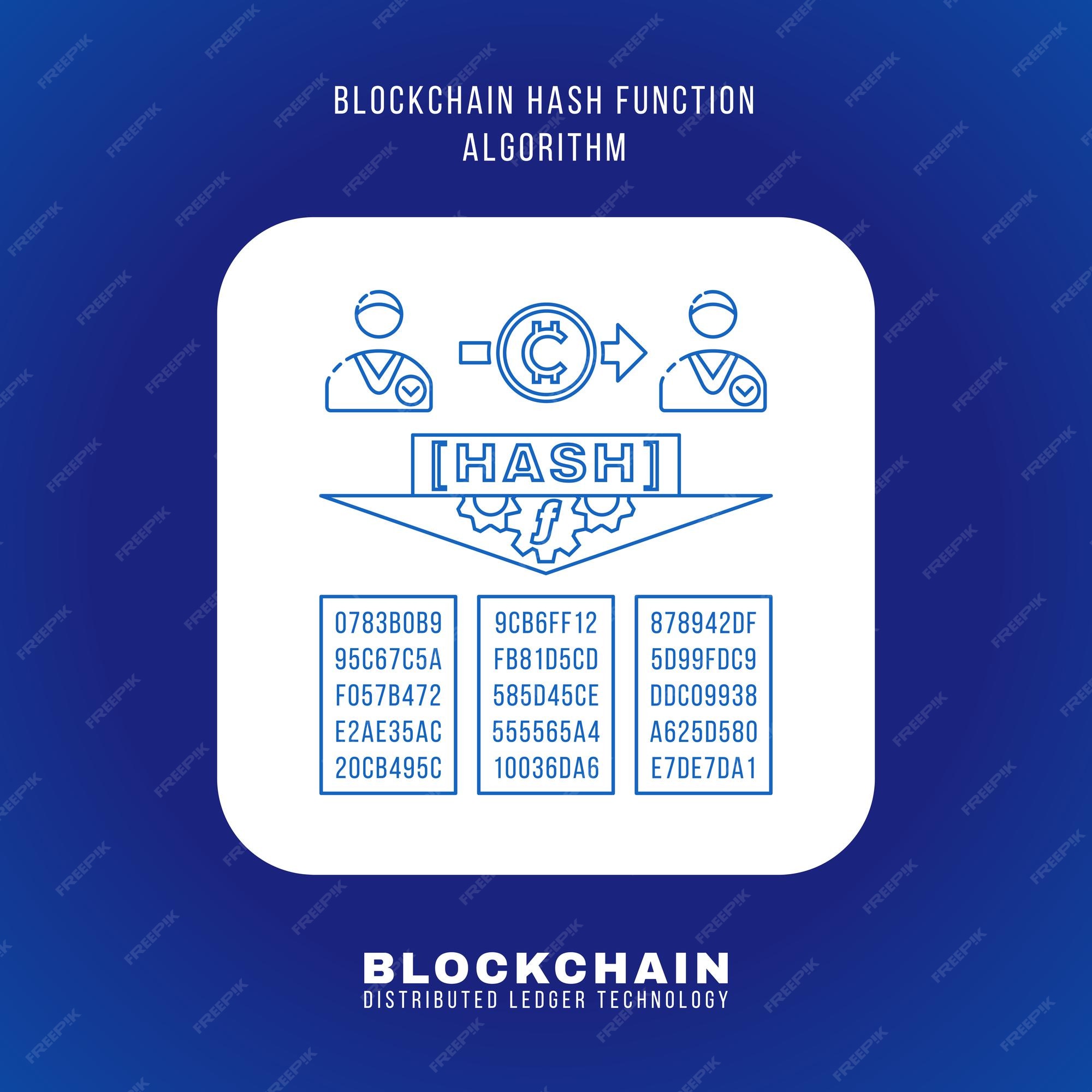 Premium Vector Vector Outline Design Blockchain Hash Function