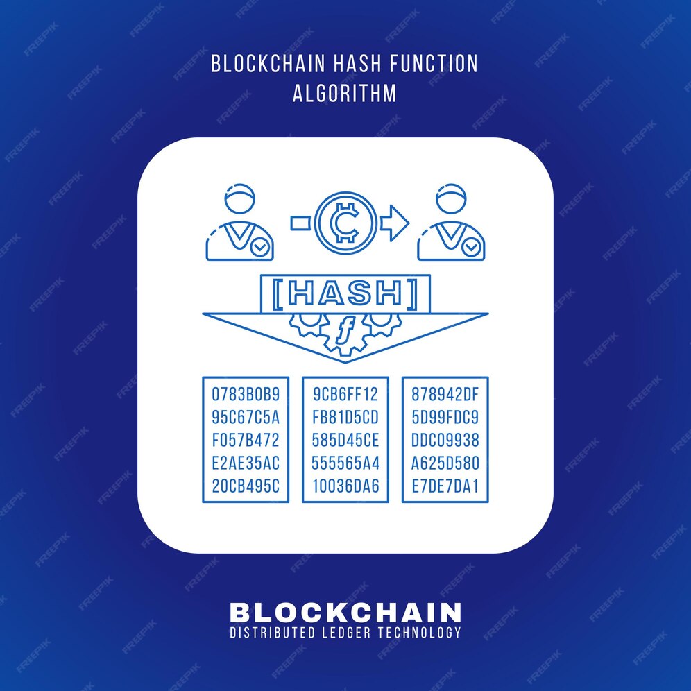 Premium Vector | Vector outline design blockchain hash function ...
