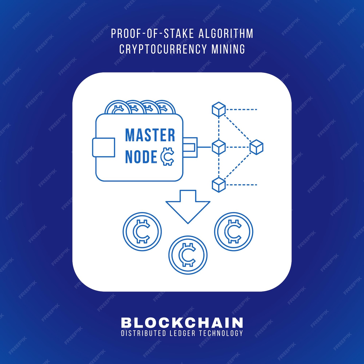 Premium Vector Vector Outline Design Blockchain Proof Of Stake