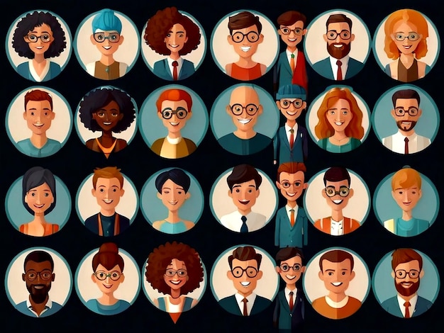 Vector People avatar smiling human circle portrait female and male ... Vector People avatar smiling human circle portrait female and male ...