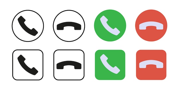 Premium Vector | Vector phone call icons. phone icons in red and green ... Premium Vector | Vector phone call icons. phone icons in red and green ...