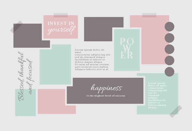 Premium Vector Vector Photo Collage Template Moodboard Pictures Grids