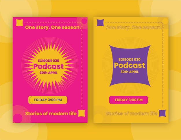 Premium Vector | Vector podcast poster template Premium Vector | Vector podcast poster template