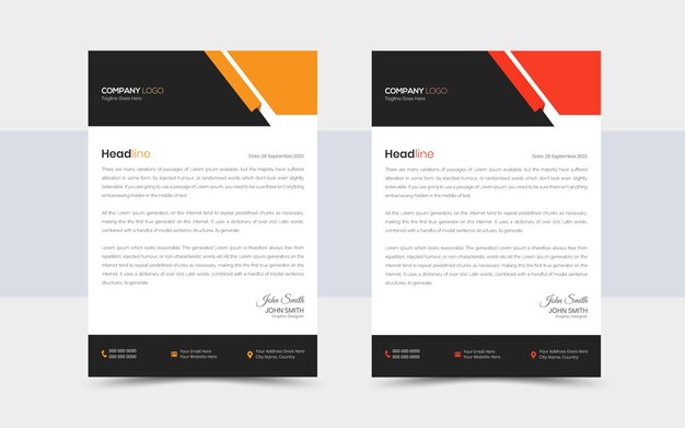 Premium Vector | Vector professional creative business letterhead ... Premium Vector | Vector professional creative business letterhead ...