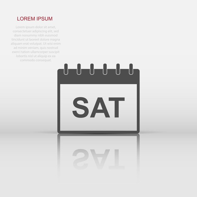 Premium Vector | Vector saturday calendar page icon in flat style ... Premium Vector | Vector saturday calendar page icon in flat style ...