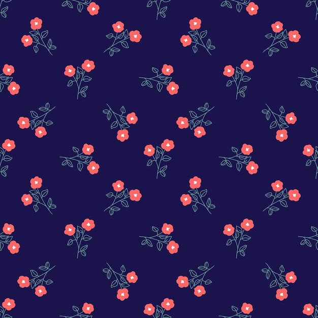 Premium Vector | Vector seamless ditsy floral pattern background Premium Vector | Vector seamless ditsy floral pattern background