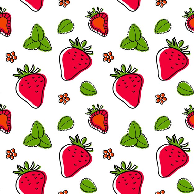 Premium Vector Vector Seamless Fruit Pattern In Flat Style