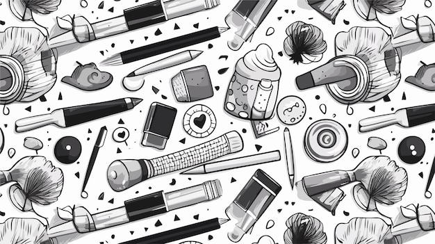 Vector Seamless Grayscale Pattern with Pens Brushes | Premium AI ... Vector Seamless Grayscale Pattern with Pens Brushes | Premium AI ...