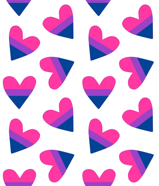 Premium Vector Vector Seamless Pattern Of Hand Drawn Bi Bisexual Flag