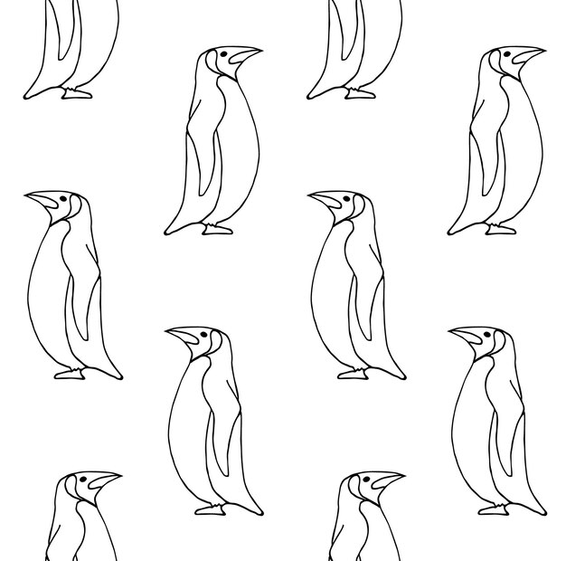Premium Vector | Vector seamless pattern of hand drawn penguin Premium Vector | Vector seamless pattern of hand drawn penguin
