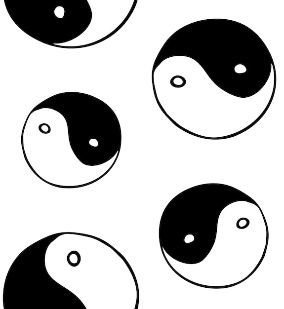 Premium Vector | Vector seamless pattern of yin yang symbol Premium Vector | Vector seamless pattern of yin yang symbol