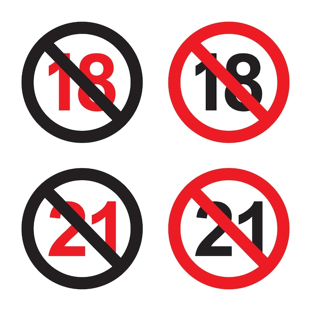 Premium Vector | Vector Set Of Age Restriction Sign Premium Vector | Vector Set Of Age Restriction Sign