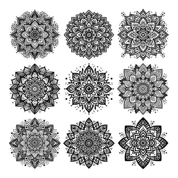 Premium Vector | Vector set of decorative mandalas Premium Vector | Vector set of decorative mandalas