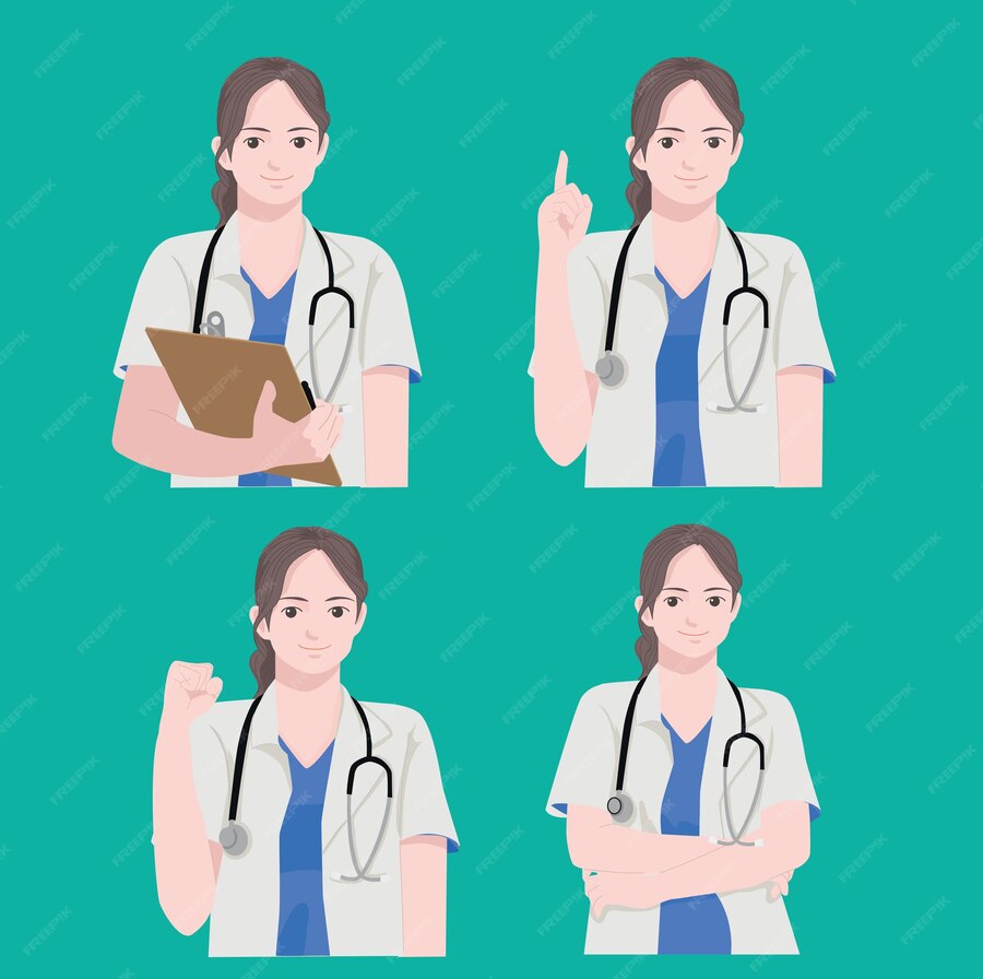 Premium Vector | Vector set of doctor cartoon characters Premium Vector | Vector set of doctor cartoon characters