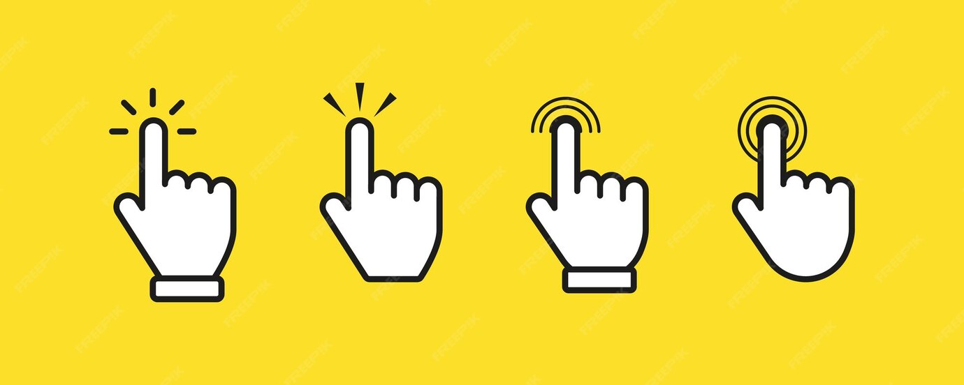 Premium Vector Vector Set Of Hand Cursor Icons Clicking Cursor