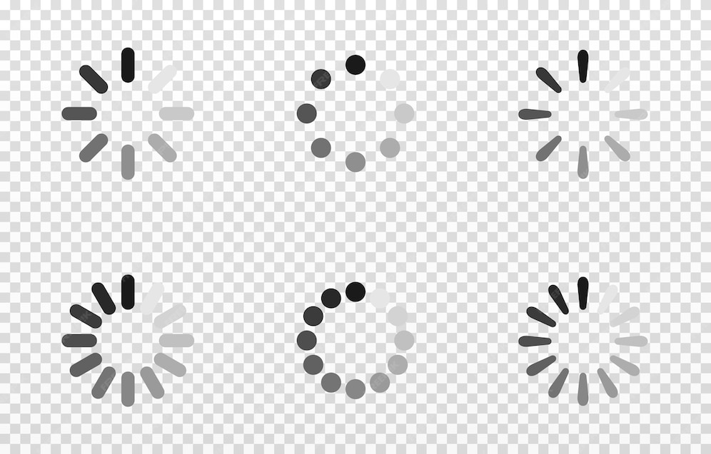 Premium Vector | Vector set of loading icons on isolated transparent ...