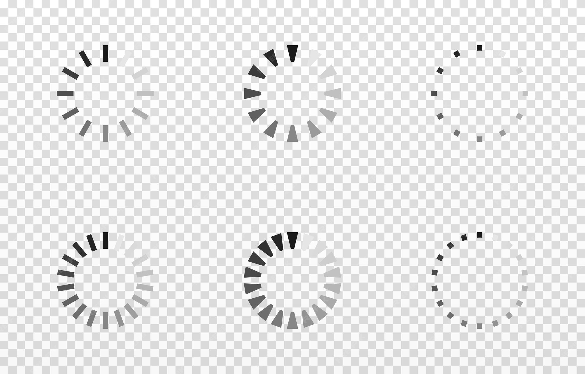 Premium Vector | Vector set of loading icons on isolated transparent background. Page loading ...