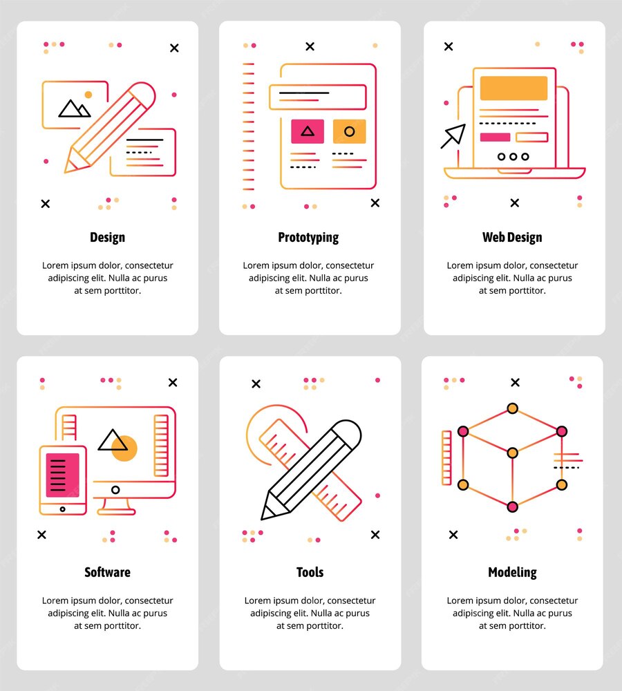 Premium Vector Vector Set Of Mobile App Onboarding Screens Design Prototyping Web Design