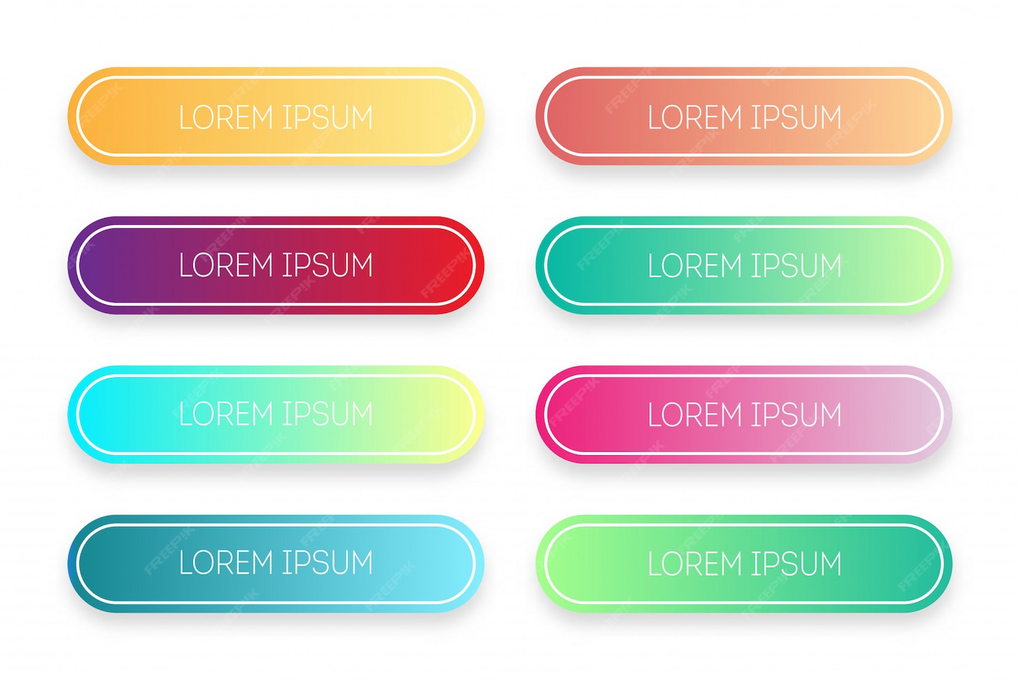 Premium Vector | Vector set of modern gradient app or game buttons ...
