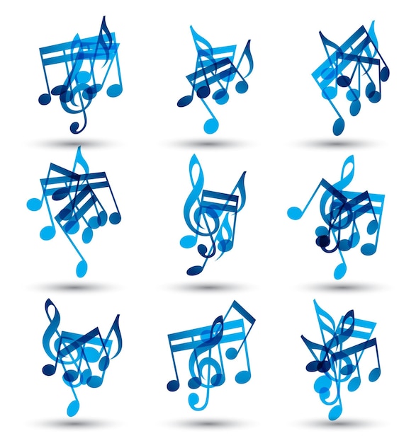 Premium Vector | Vector set of musical notes abstract icons Premium Vector | Vector set of musical notes abstract icons
