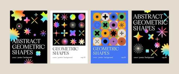 Premium Vector | Vector set posters or prints with geometric shapes ... Premium Vector | Vector set posters or prints with geometric shapes ...