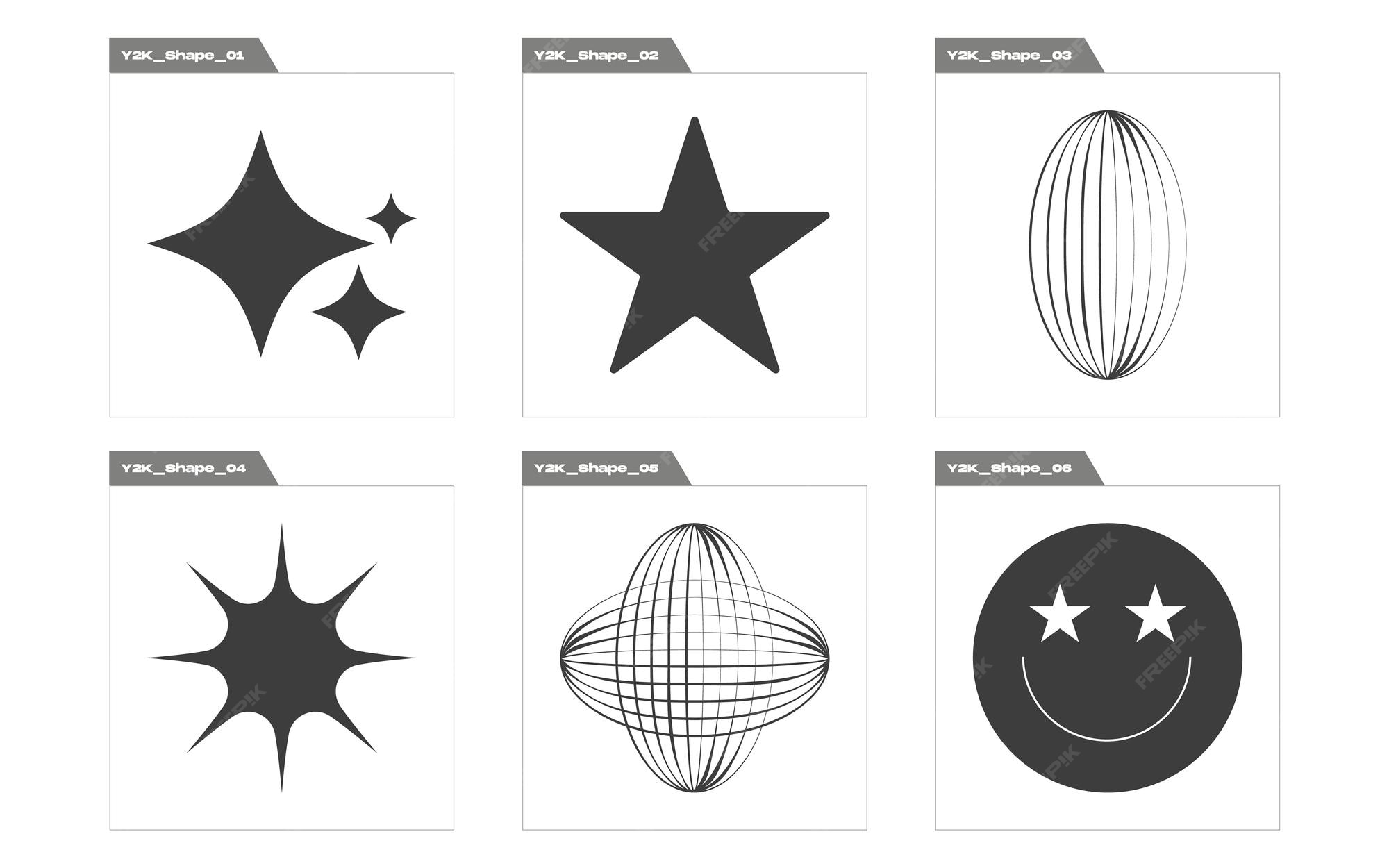 Premium Vector | Vector set of y2k large set of retro objects for design objects in y2k style