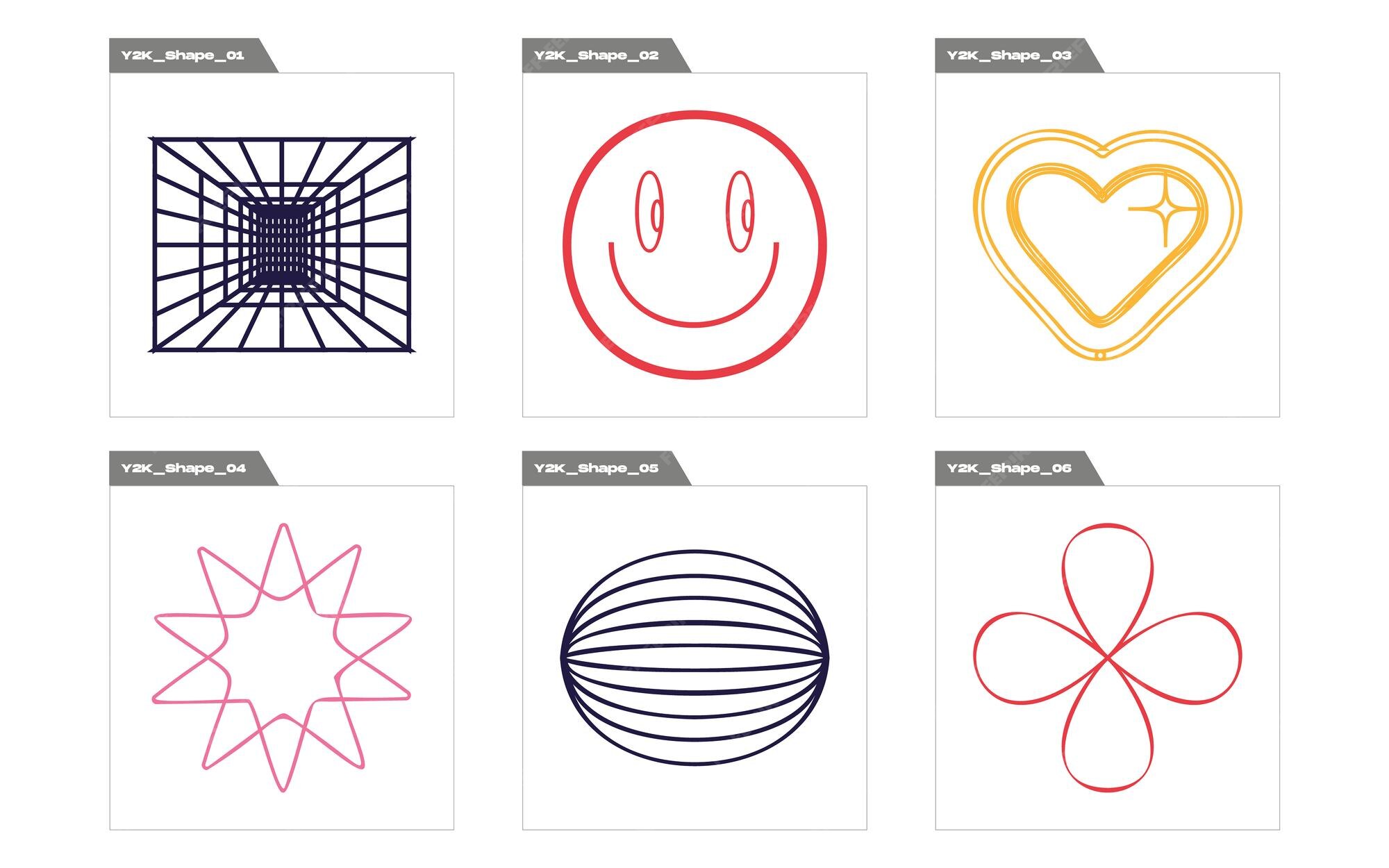 Premium Vector | Vector set of y2k large set of retro objects for design objects in y2k style