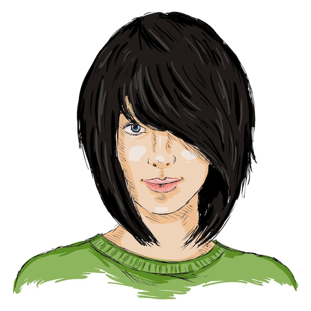 Premium Vector | Vector single sketch female face women hairstyle Premium Vector | Vector single sketch female face women hairstyle