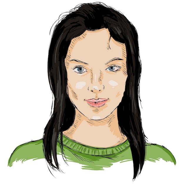 Premium Vector | Vector single sketch female face women hairstyle Premium Vector | Vector single sketch female face women hairstyle