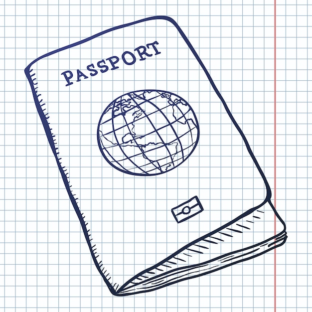 Premium Vector Vector Single Sketch Passport Illustration