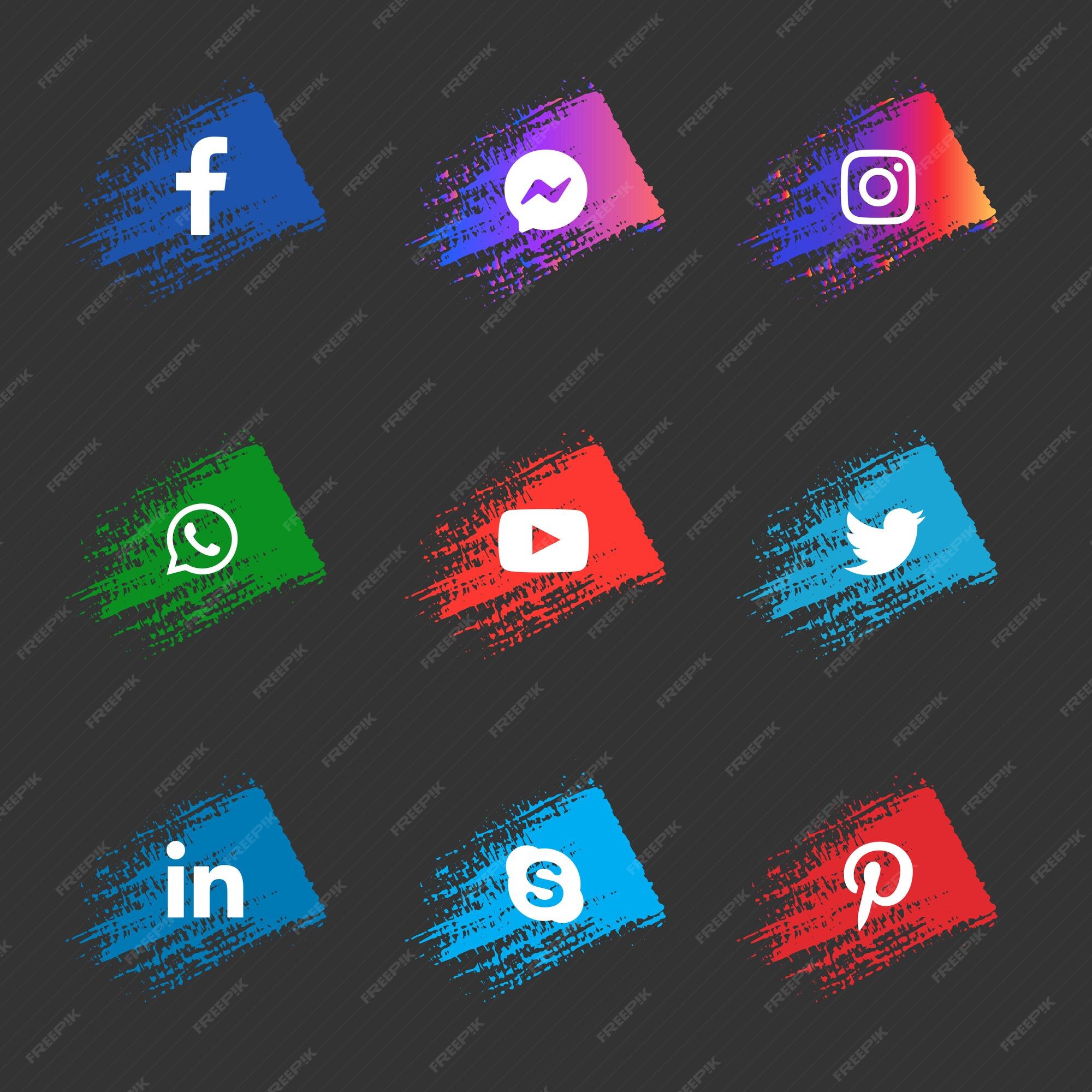 Premium Vector | Vector social media icons Premium Vector | Vector social media icons