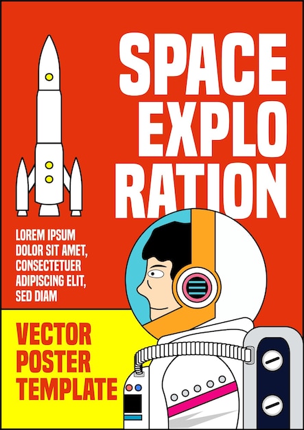 Premium Vector | Vector space exploration poster template Premium Vector | Vector space exploration poster template