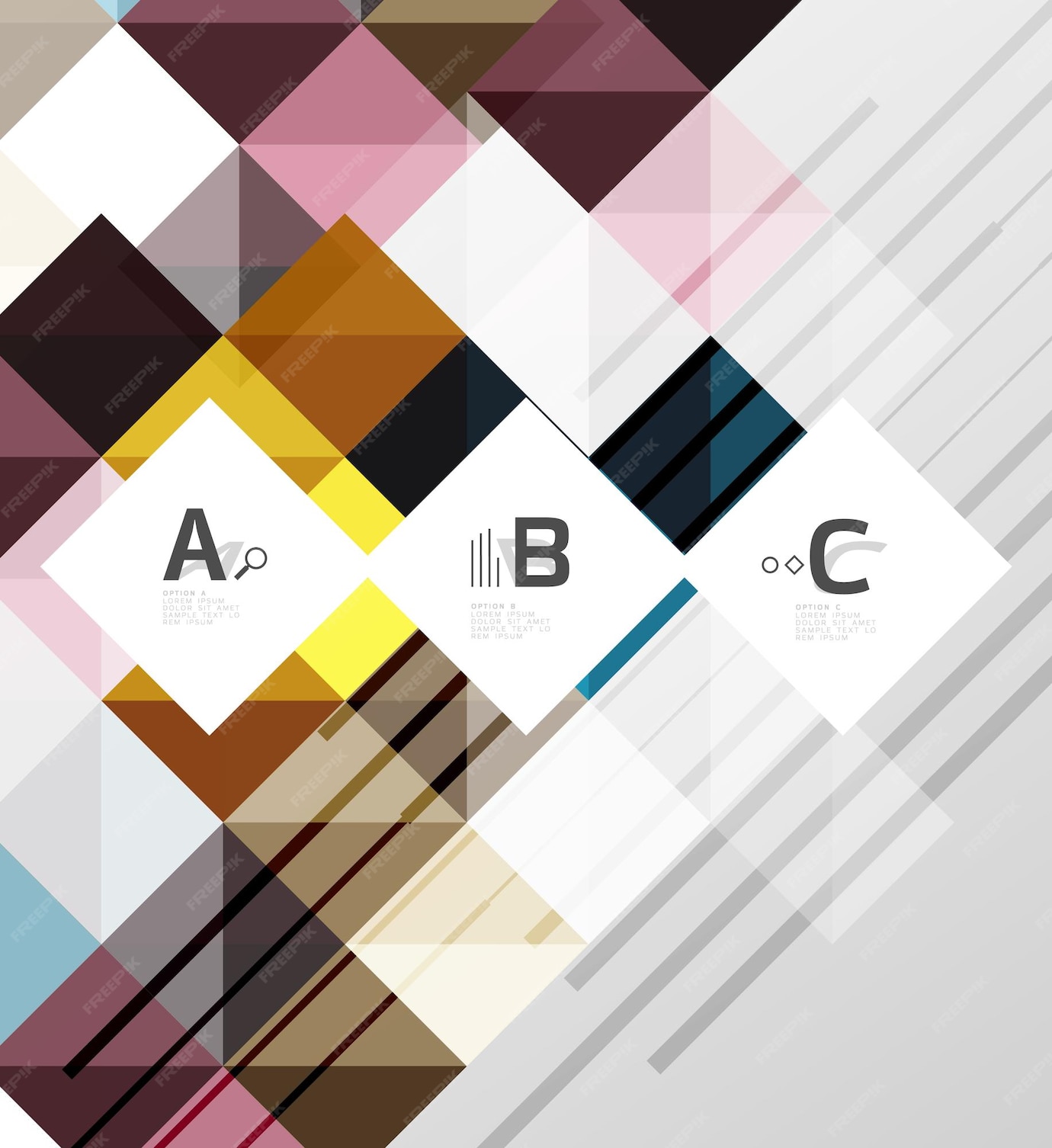 Premium Vector | Vector square elements on gray abstract background ...