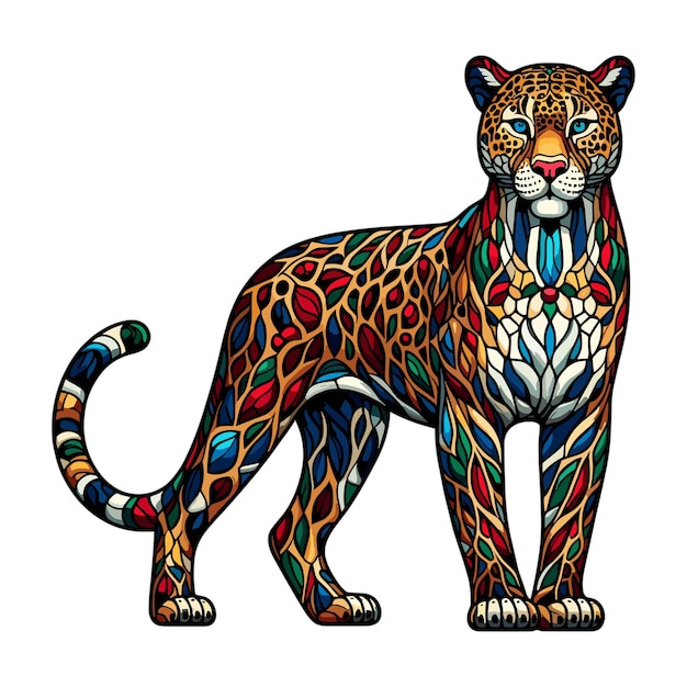 Premium Vector | Vector stained glass Jaguar Premium Vector | Vector stained glass Jaguar