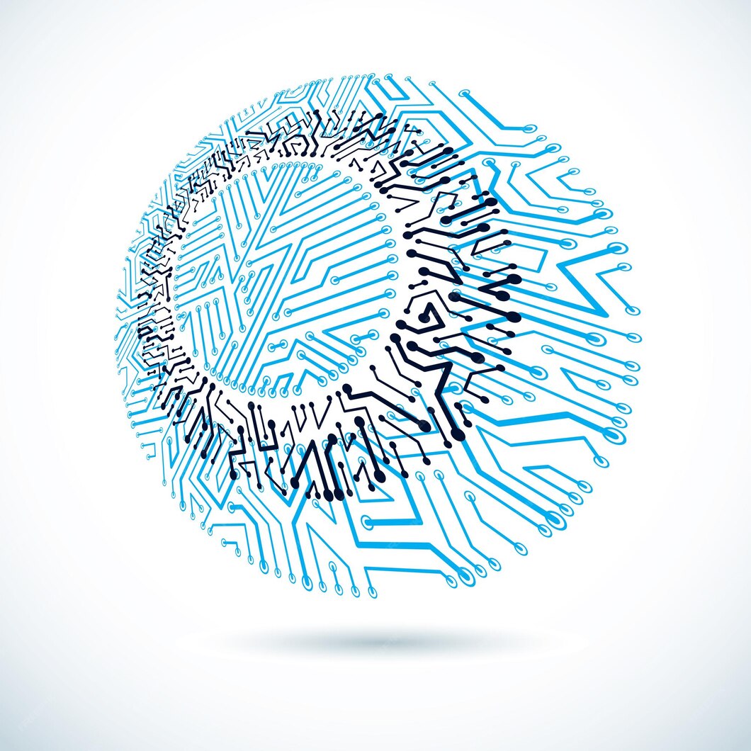 Premium Vector | Vector technology cpu design with circular ...