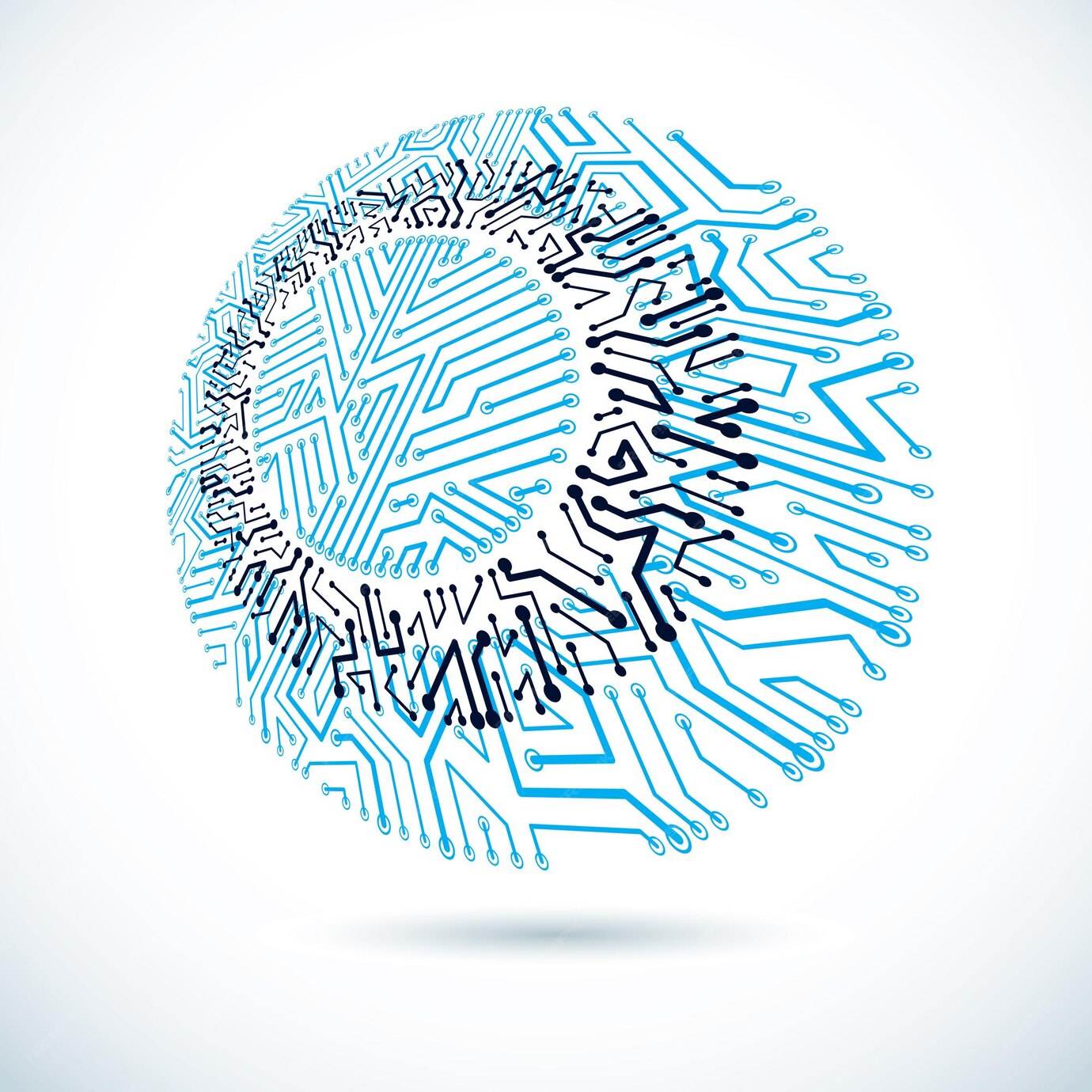 Premium Vector | Vector technology cpu design with circular ...