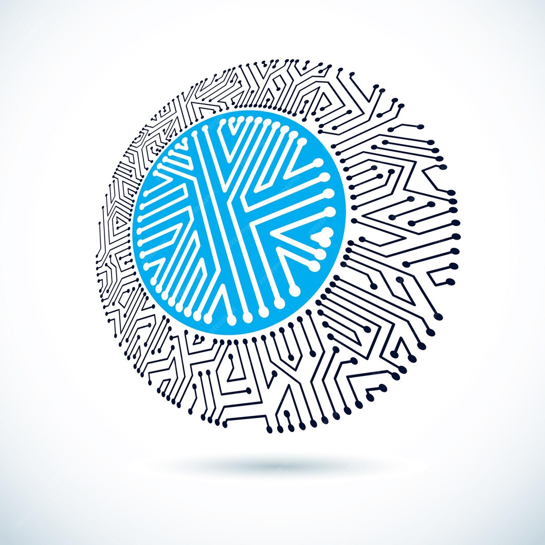 Premium Vector | Vector technology cpu design with circular ...