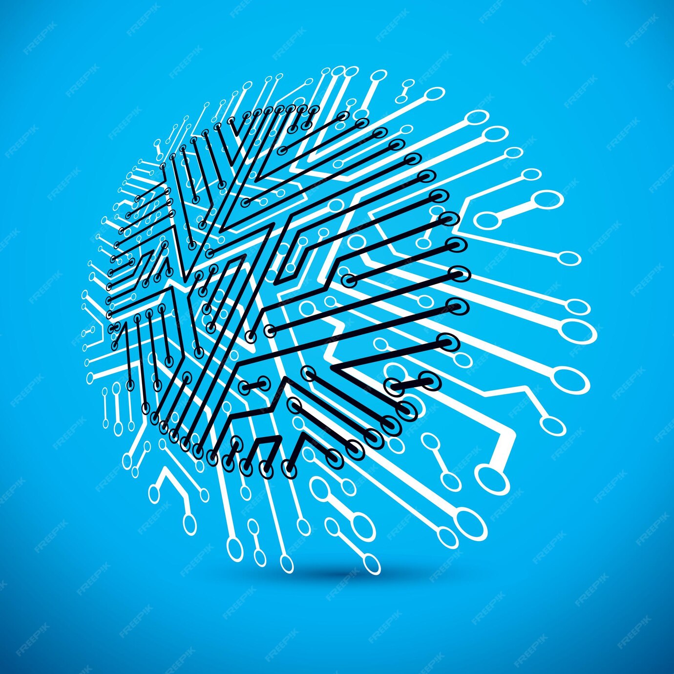 Premium Vector | Vector technology cpu design with circular ...