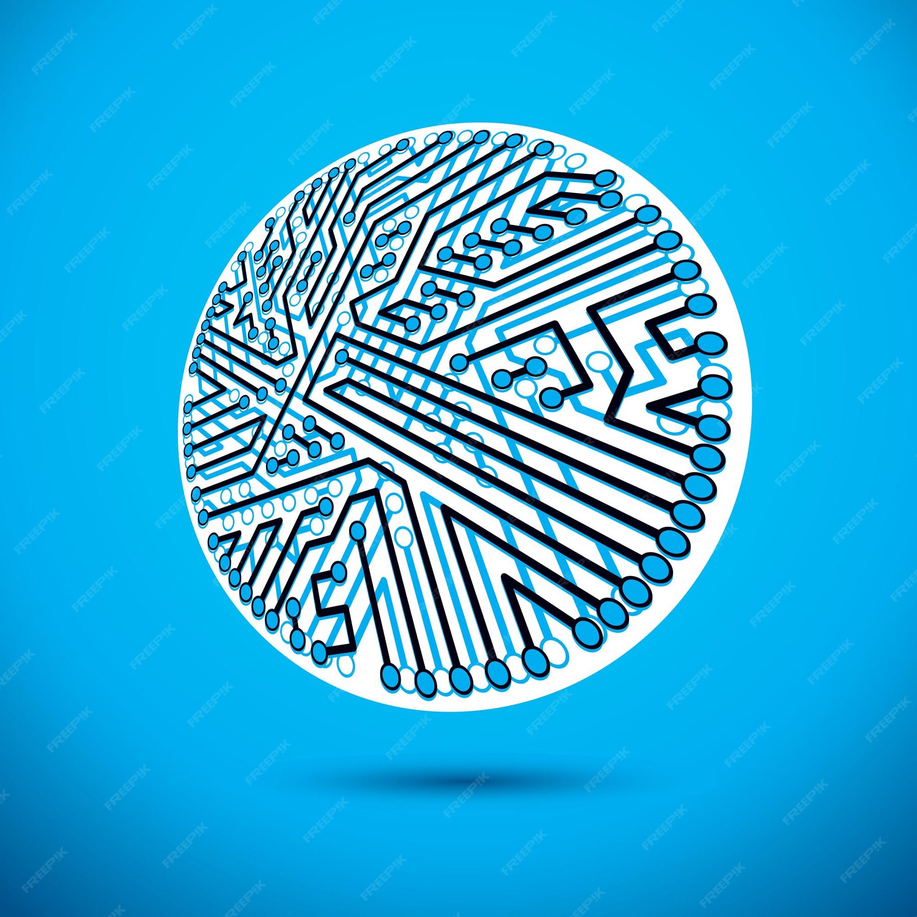 Premium Vector | Vector technology cpu design with circular ...