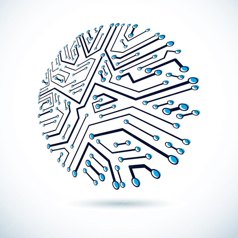 Premium Vector | Vector technology cpu design with circular ...