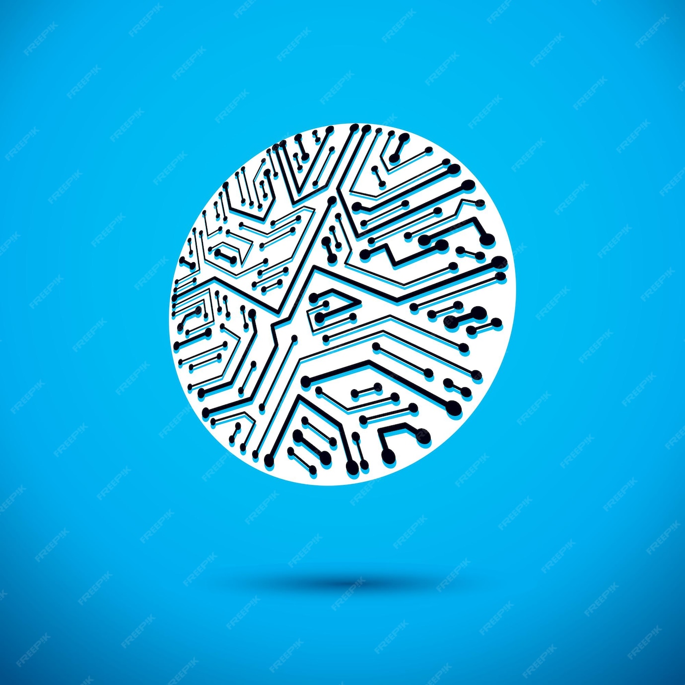 Premium Vector | Vector technology cpu design with circular ...