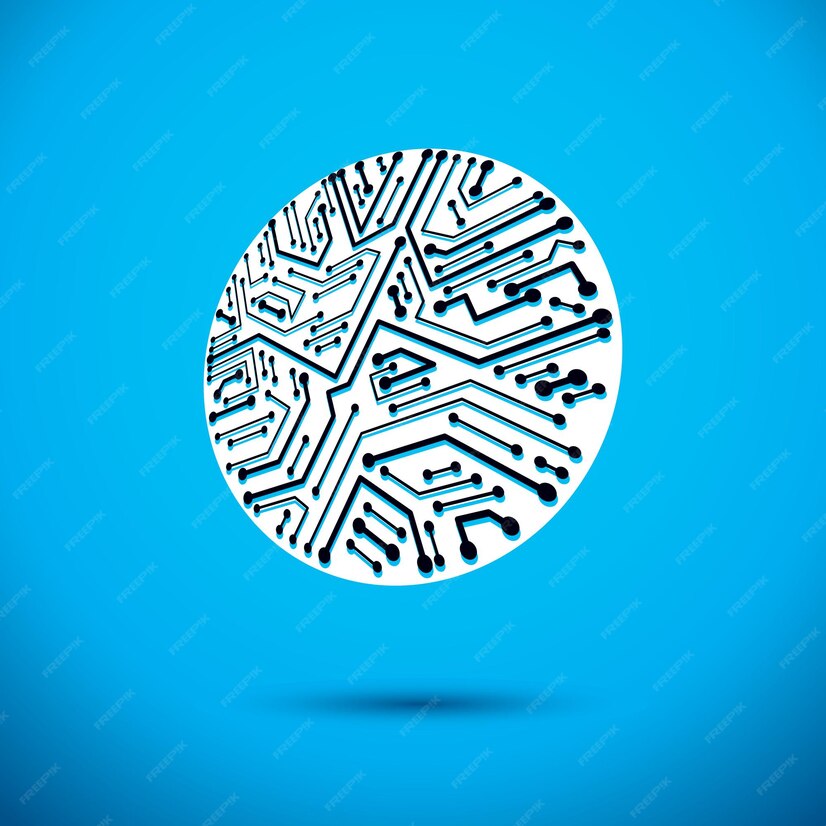 Premium Vector Vector Technology Cpu Design With Circular Microprocessor Scheme Computer
